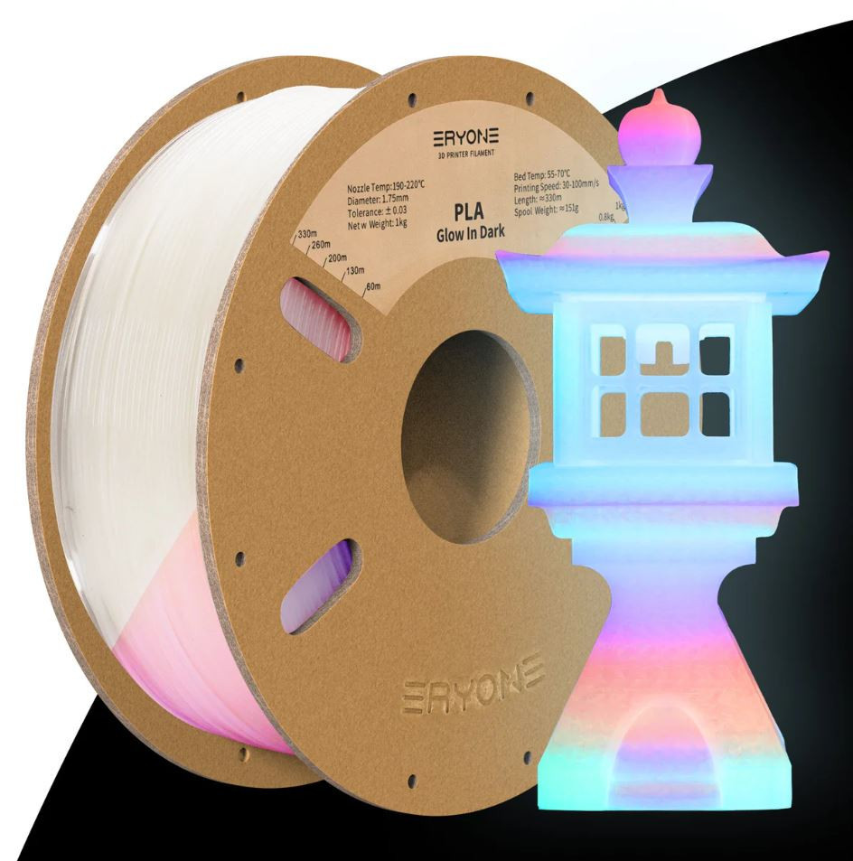 ERYONE Luminous PLA Rainbow Nyomtató Filament – 1,75 mm, ±0,